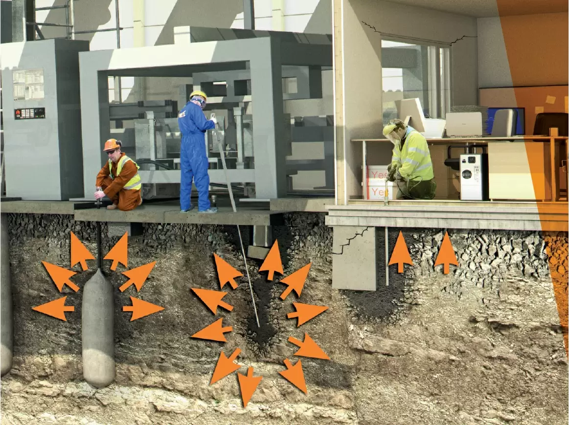 Re-leveling and stabilization of cracked floor slabs and foundations ...